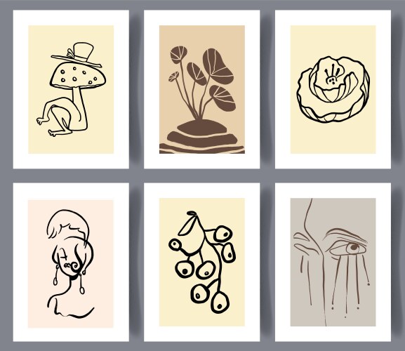 Printable modern minimalistic artworks Royalty Free Vector