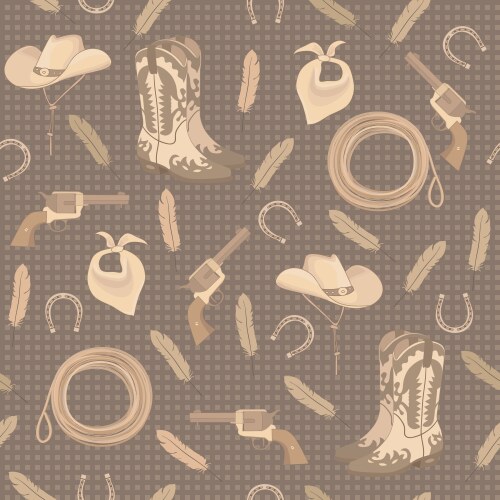 Seamless cowboy pattern Royalty Free Vector Image