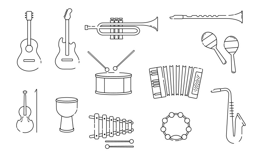 Musical instruments Royalty Free Vector Image - VectorStock