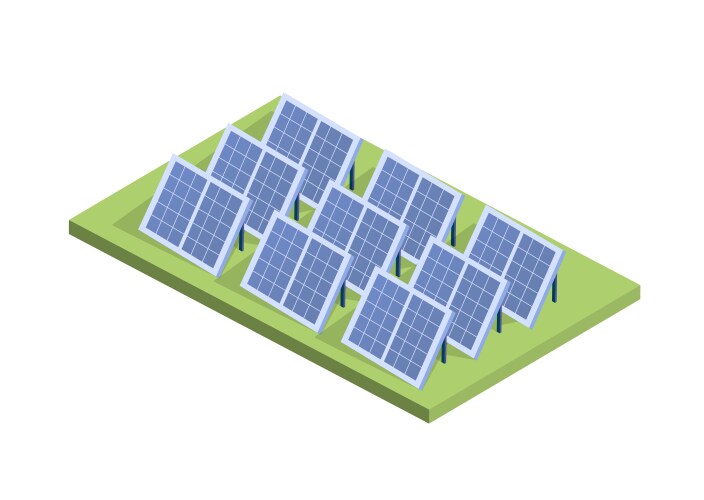 Solar panels realistic 3d set Royalty Free Vector Image