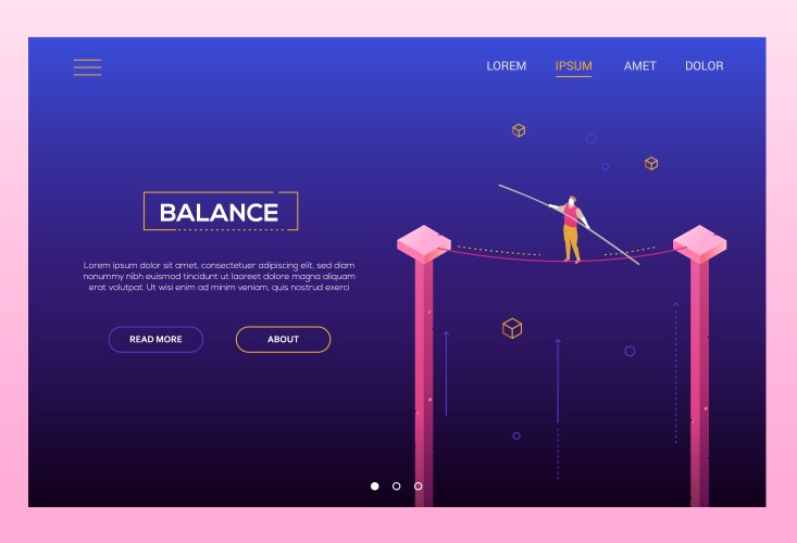Balance concept - modern isometric web Royalty Free Vector