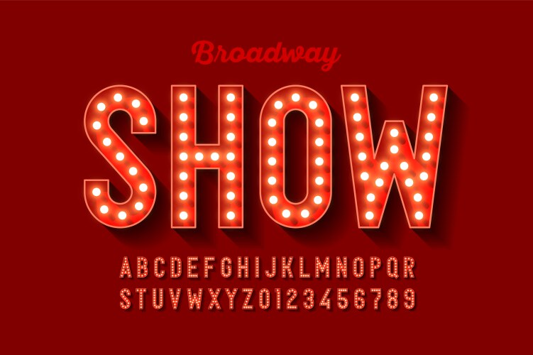 Retro style font old movie title screen alphabet Vector Image