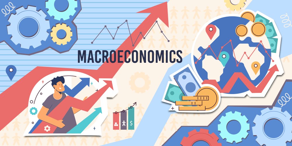 Macroeconomics flat text Royalty Free Vector Image