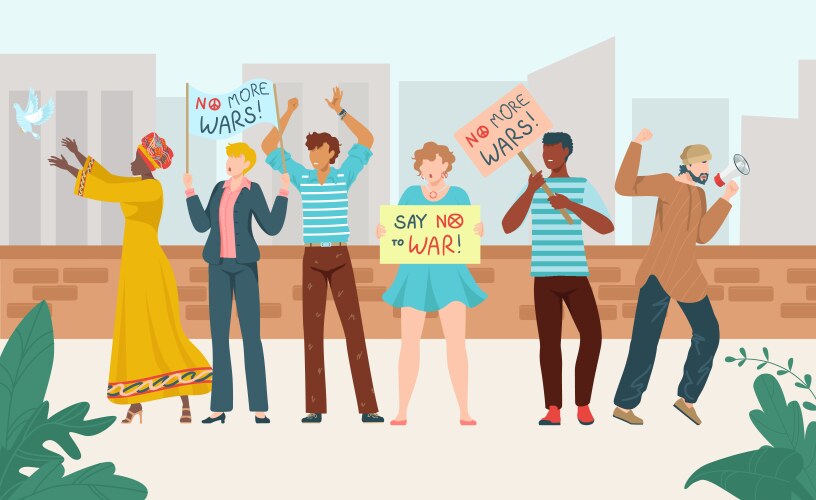 People protest Royalty Free Vector Image - VectorStock