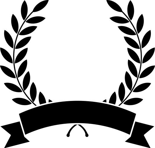 Golden laurel leaves and ribbon circular Vector Image