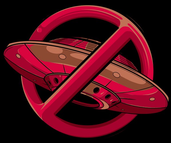 No ufo symbol design forbidden sign Royalty Free Vector