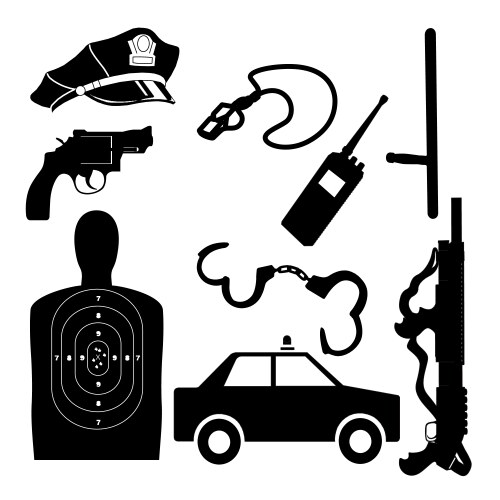 Police Equipment Collection Royalty Free Vector Image