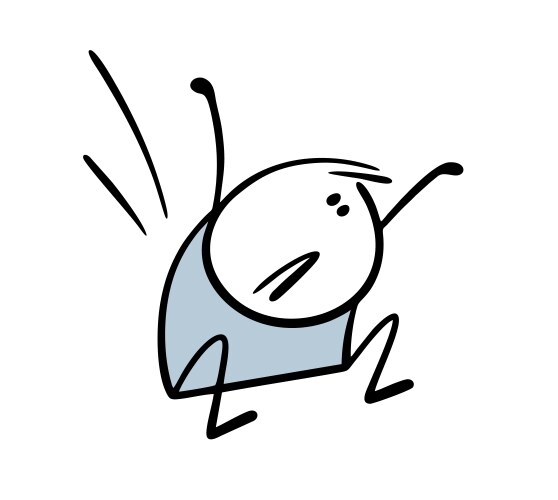 Bewildered upset stickman throws up his hands Vector Image