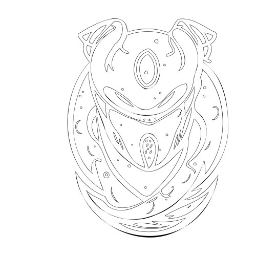 Alien monster outline sketch Royalty Free Vector Image