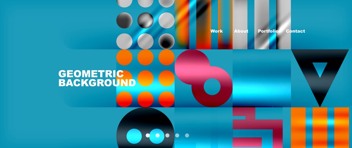 Electric blue geometric shapes on aqua background Vector Image