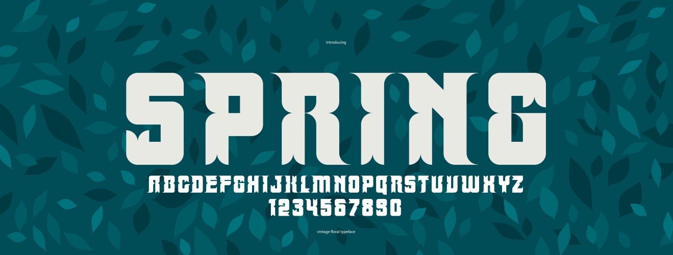 Floral display font for logos and headlines Vector Image