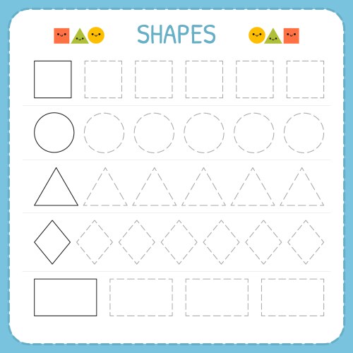 Identify and color the correct shape learn shapes Vector Image