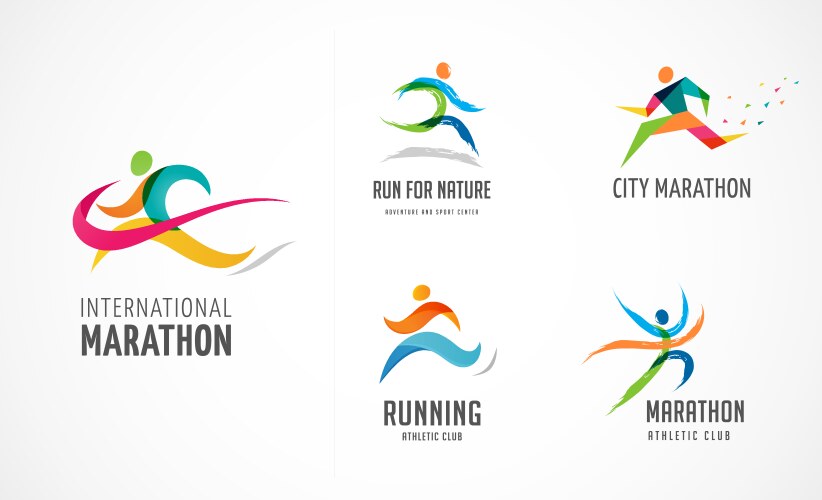 Run icon running symbol marathon poster and logo Vector Image