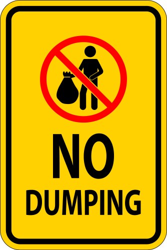 Caution no waste symbol sign isolate on white Vector Image
