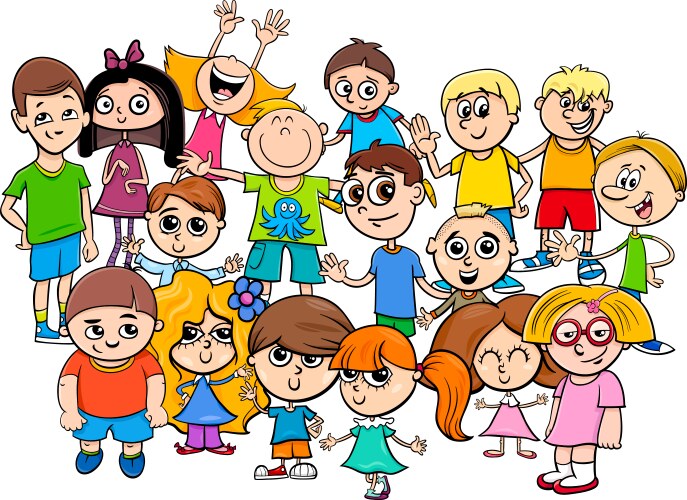 People in the crowd cartoon Royalty Free Vector Image