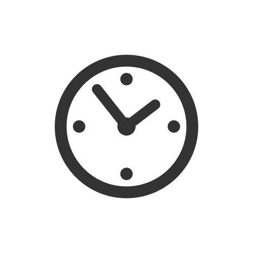 Train station clock sign symbol isolated on white Vector Image