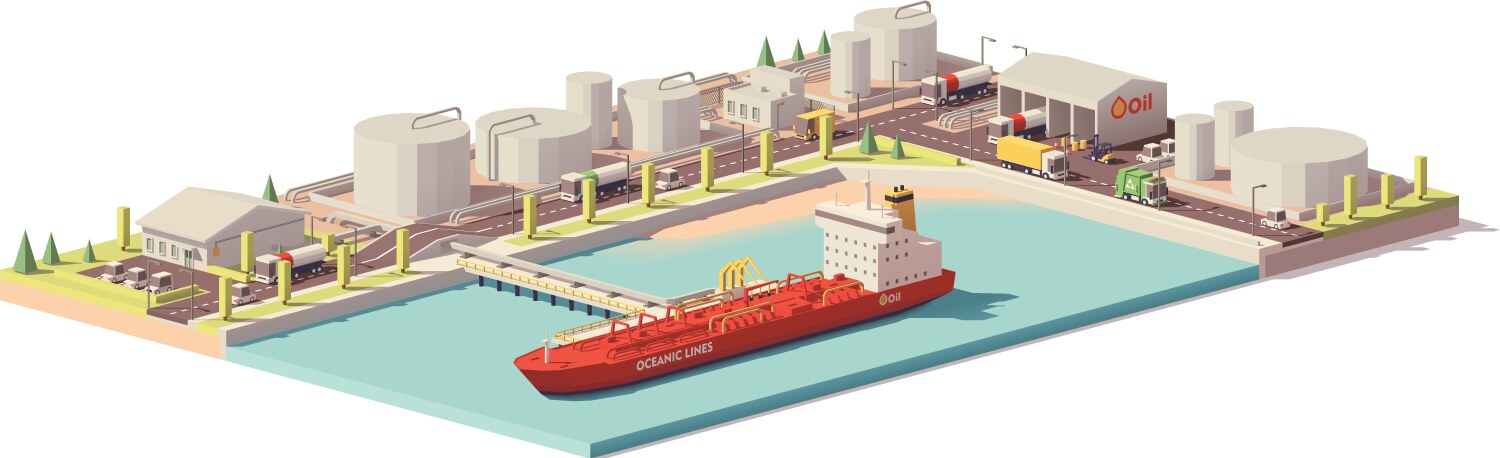 Isometric pipe laying vessel lay ship Royalty Free Vector