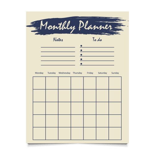 Business planner calendar template monthly Vector Image