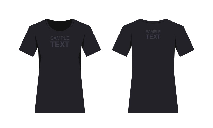 Blank front and back t shirt template black Vector Images & Graphics ...