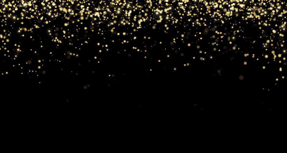 Black background with gold glitter sparkle Vector Image