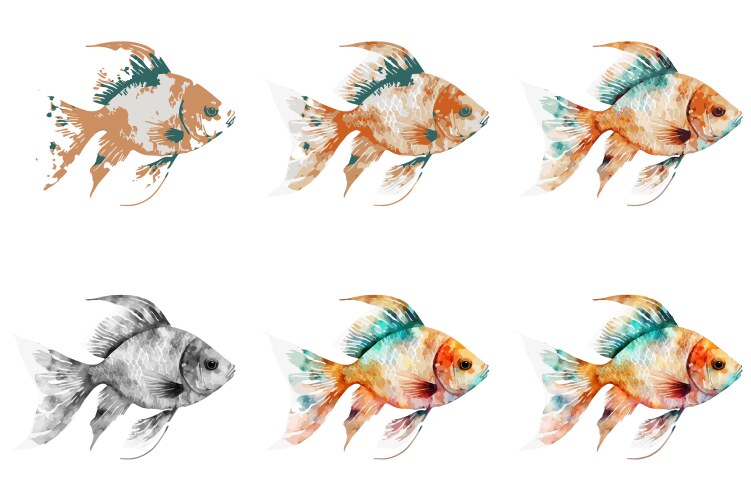 Watercolor fish Royalty Free Vector Image - VectorStock