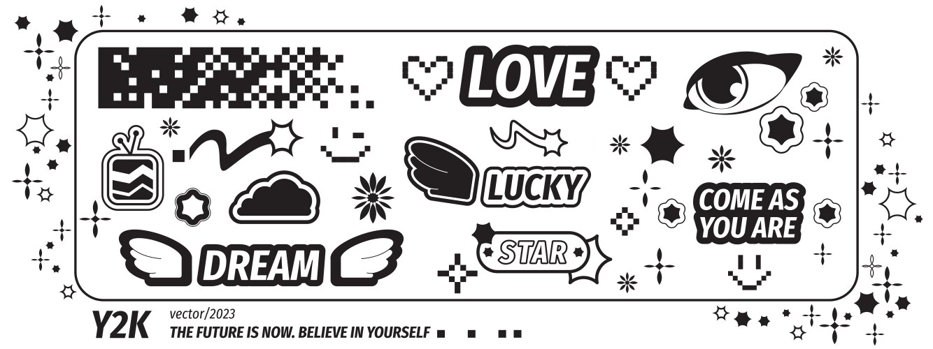Y2k monochrome grid abstract shape and surface Vector Image