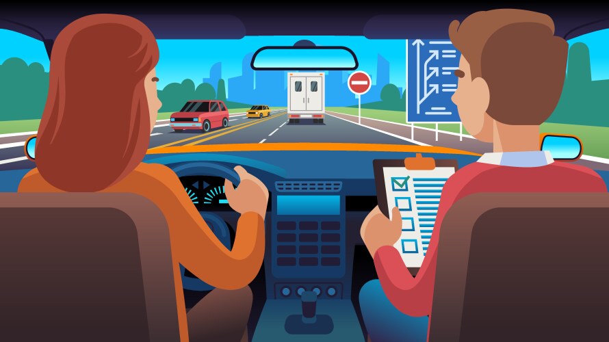 Driving car safety concept Royalty Free Vector Image