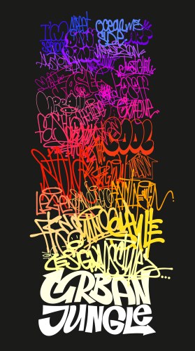 Taging on wall beautiful street art graffiti Vector Image