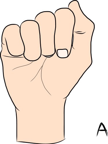 Sign language number 5 Royalty Free Vector Image