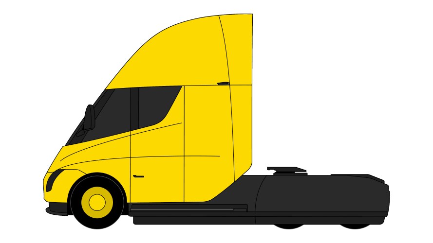 Tesla semi truck Royalty Free Vector Image - VectorStock