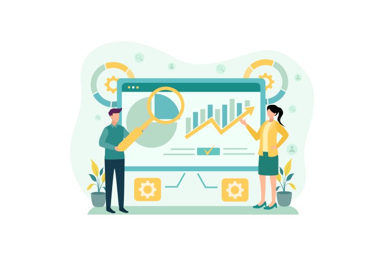 Business team work flat design Royalty Free Vector Image