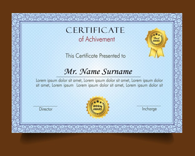 Certificate design Royalty Free Vector Image - VectorStock