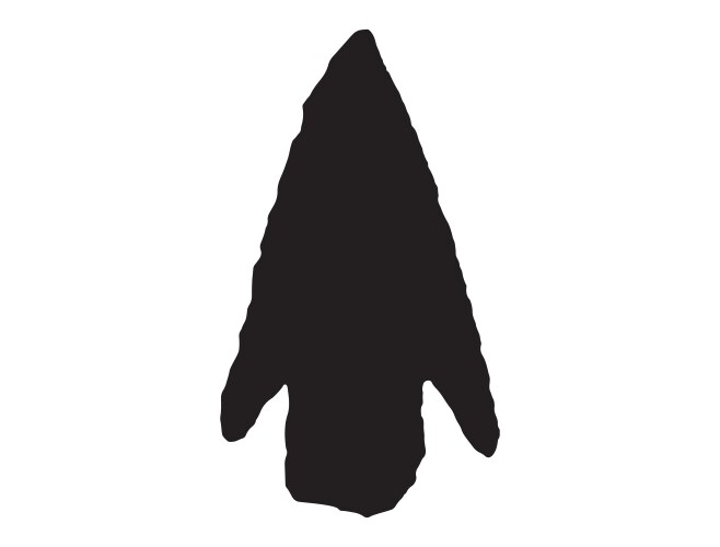 Native american stone arrowhead silhouette art Vector Image