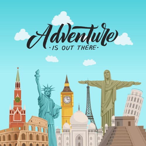 Travel and tourism background Royalty Free Vector Image