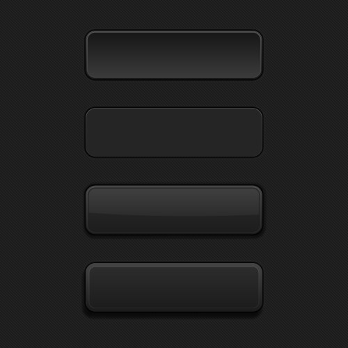 Black interface buttons 3d set of ui icons Vector Image