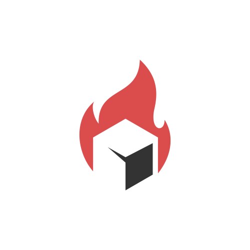 Apple box cube logo line art outline Royalty Free Vector