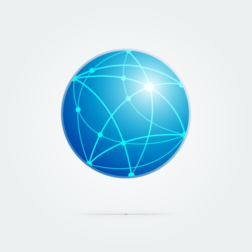 Logo global network worldwide Royalty Free Vector Image