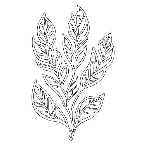 Lilac leaf floral outline sketch Royalty Free Vector Image