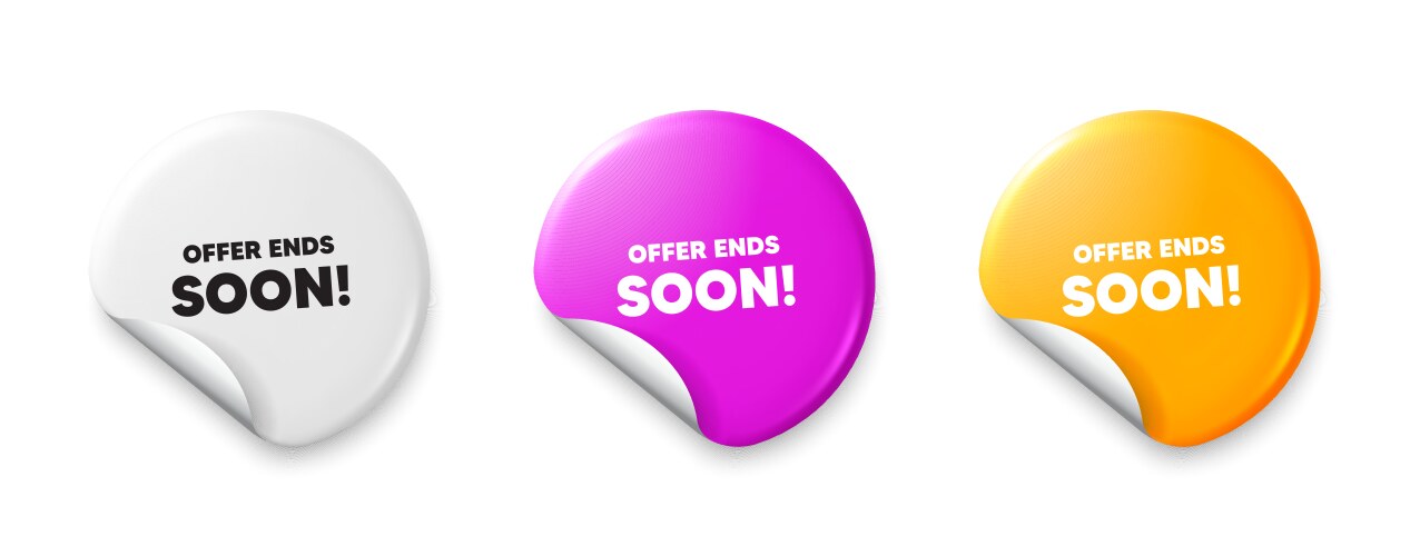 Offer ends soon special price sign 3d Royalty Free Vector