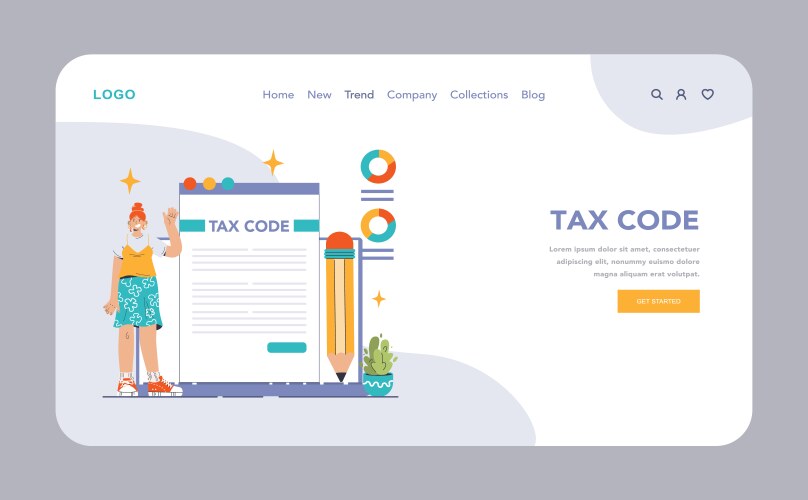 Tax optimization web banner or landing page Vector Image