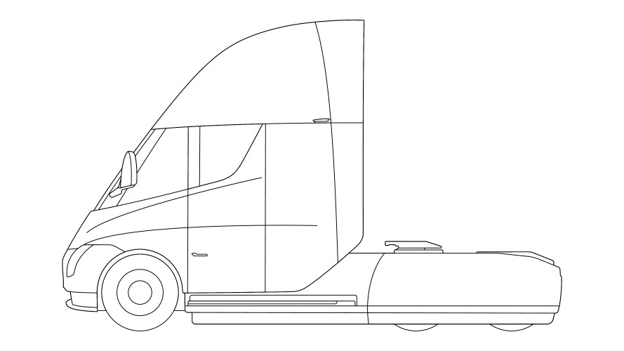 Tesla semi truck Royalty Free Vector Image - VectorStock