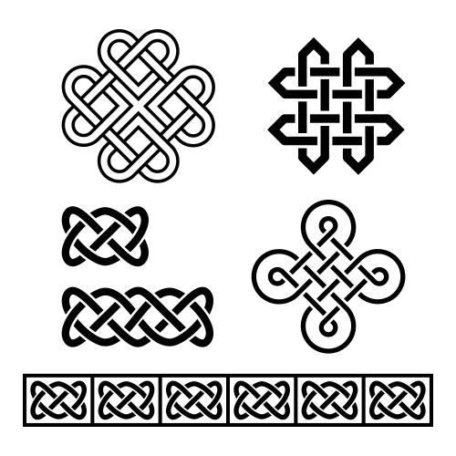 Set of logo symbols in celtic knots style Vector Image