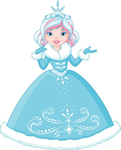 Winter princess with a gift Royalty Free Vector Image