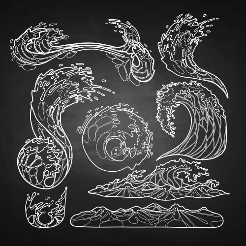 Great japan wave ocean oriental style Royalty Free Vector