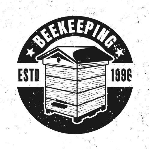 Honey and beekeeping set of black emblems Vector Image