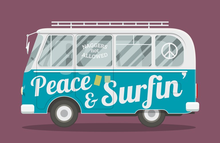 Hippie van design Royalty Free Vector Image - VectorStock
