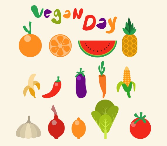 Happy fruit and vegetable characters Royalty Free Vector