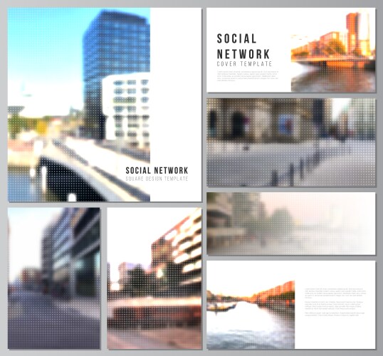 Layouts modern social network mockups Royalty Free Vector
