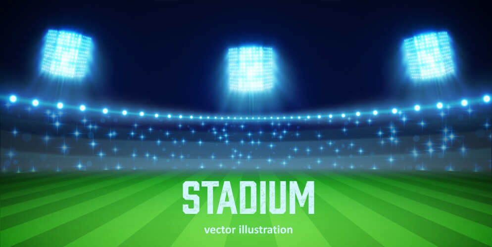 Bright stadium lights design illumination Vector Image