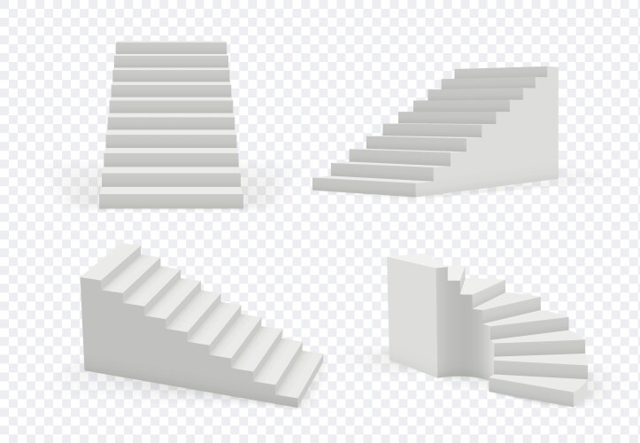 Architecture white realistic stairs 3d simple Vector Image